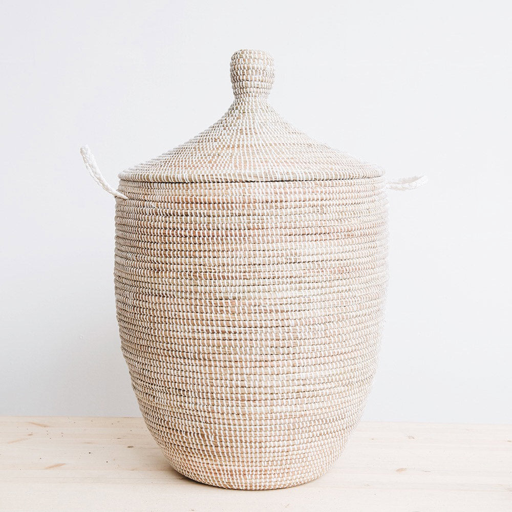 Rosa Storage Basket Hamper White Large roaniris